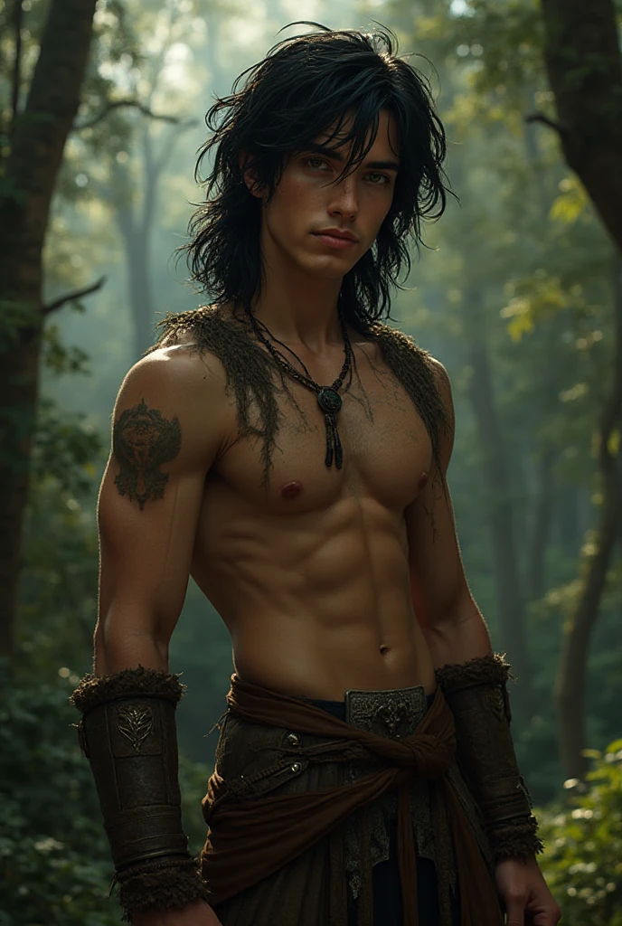 I want a 20-year-old Celtic boy, 1.90m tall. Athletic body with defined ...