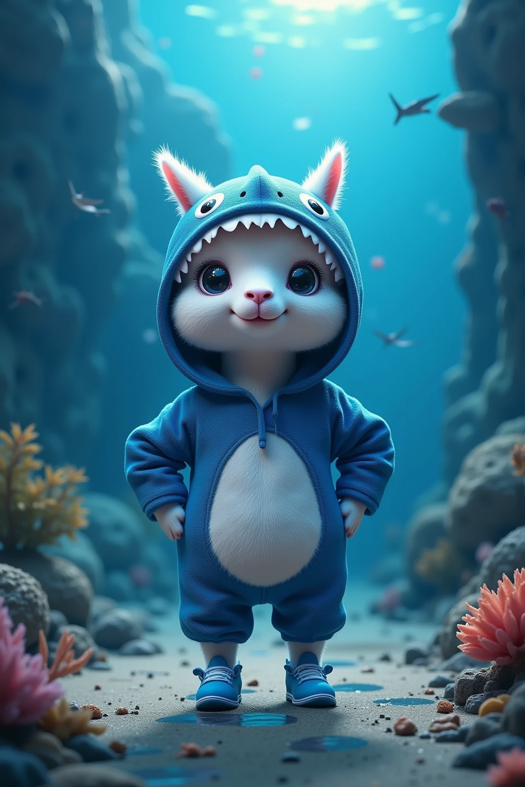 Photorealistic portrait of Dressed animals - a (chibi baby alpaca ...