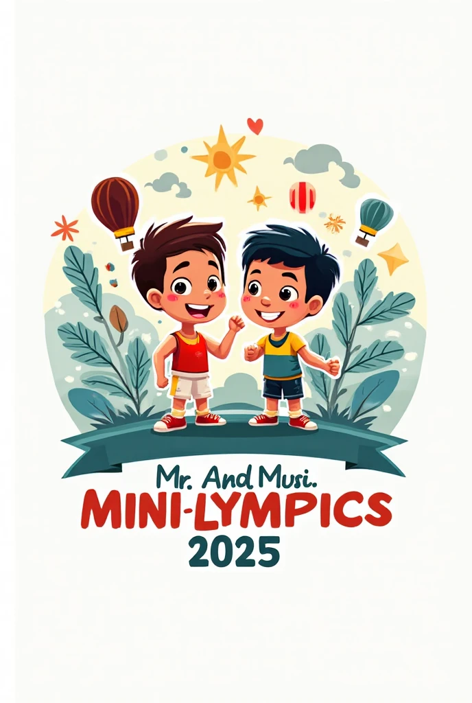 Create an official logo of Mr. and Ms. Mini-lympics 2025 of Montessori ...