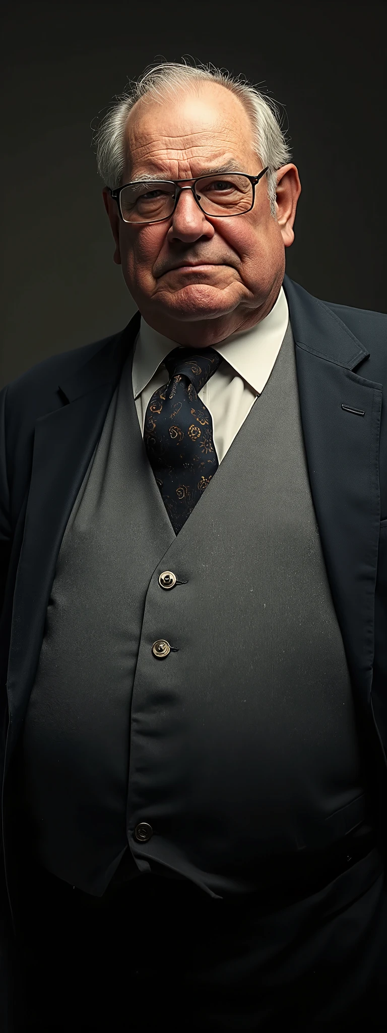 Fat old man 80 year old rich boss , in an expensive suit, shirt - SeaArt AI