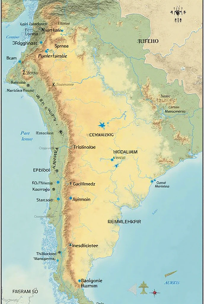 Map of the Kingdom of Aurelia, a landlocked country surrounded by its ...