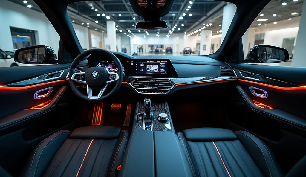 Interior view of painted grey 2025 BMW X9 sleek in large shape SUV in ...