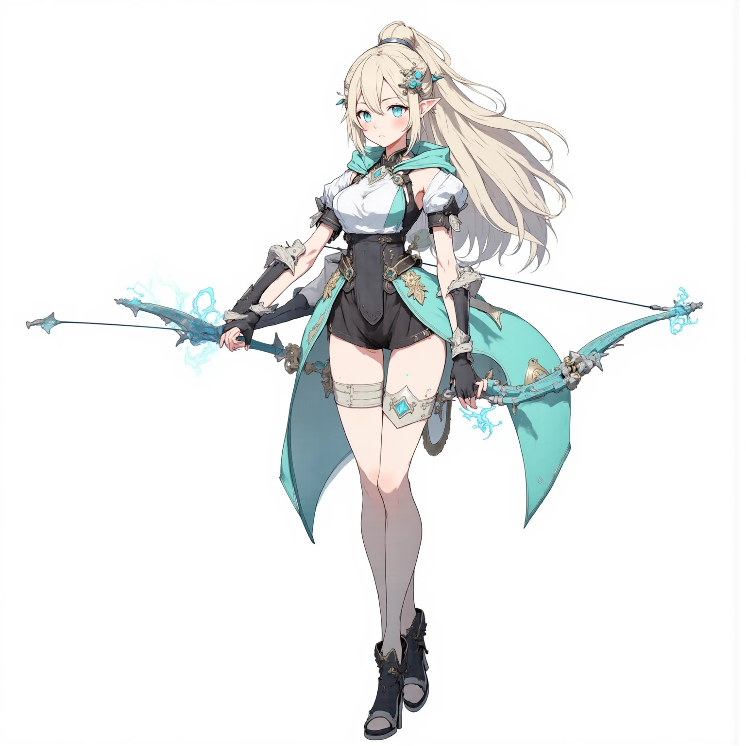 Alice & Moonbeam｜Elf woman Full body character，Japanese animation style ...