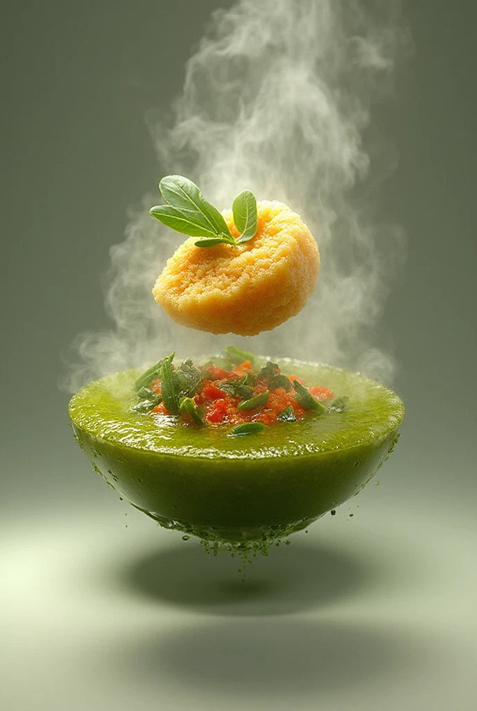 Realistic image of Nigerian local dish,amala and ewedu soup sizzling ...