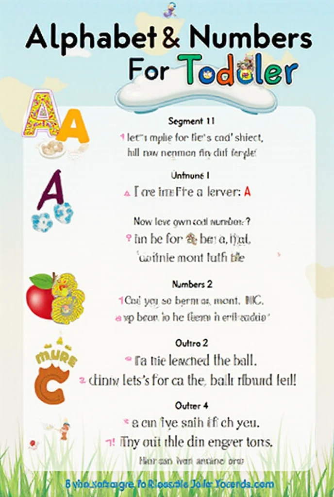 Here's a script for a 5-minute video on Alphabet and Numbers for ...