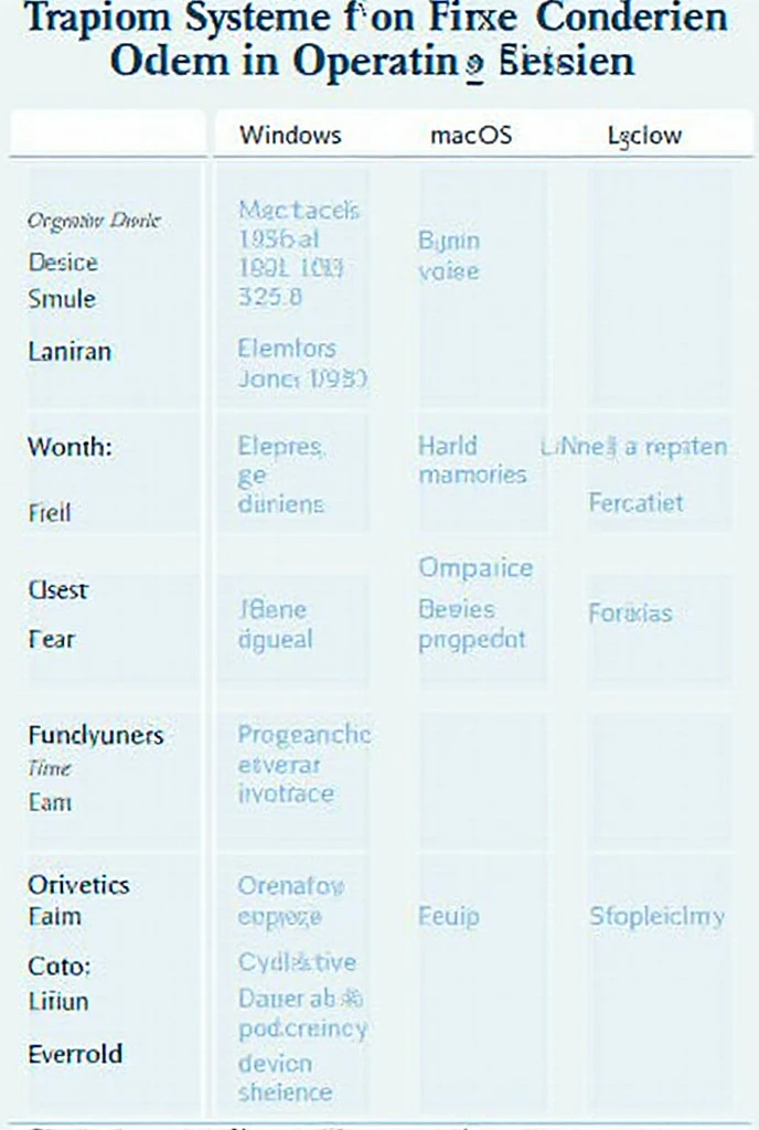 Here's a comprehensive and simple comparison of operating systems ...