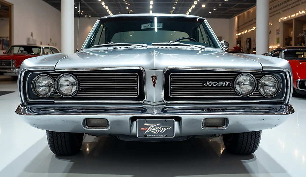 Front face view of painted with Silver color rules 1968 dodge coronet R ...