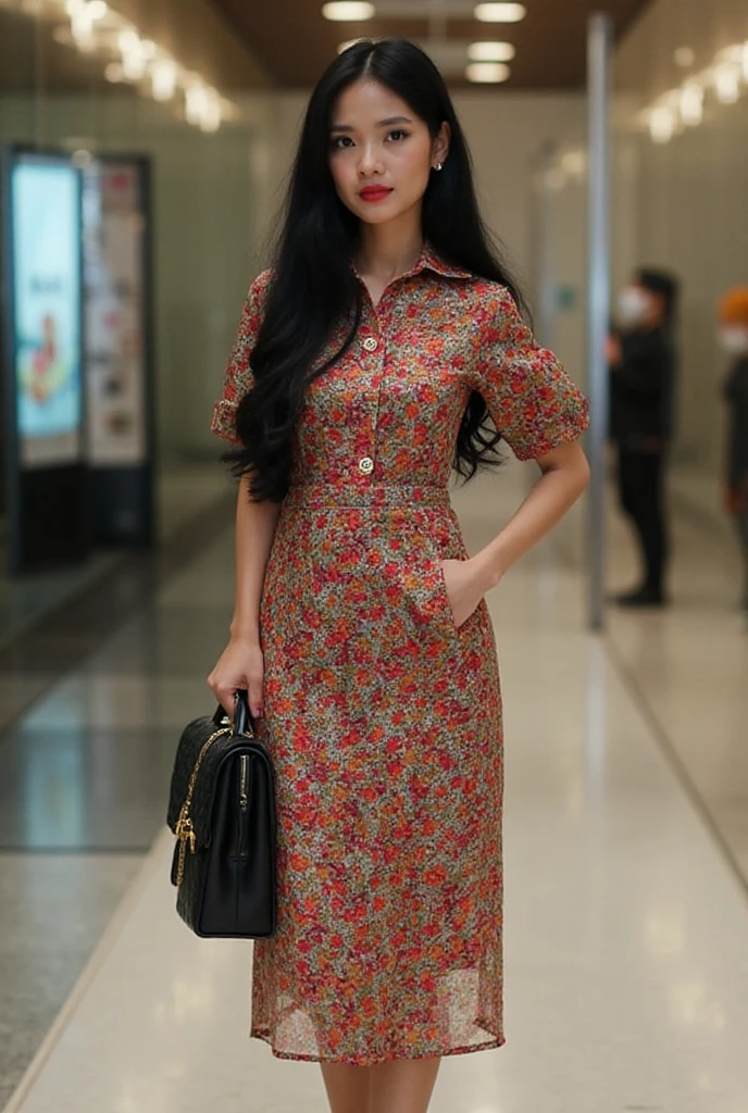 Create a picture of a very beautiful Filipino lady (secretary - SeaArt AI