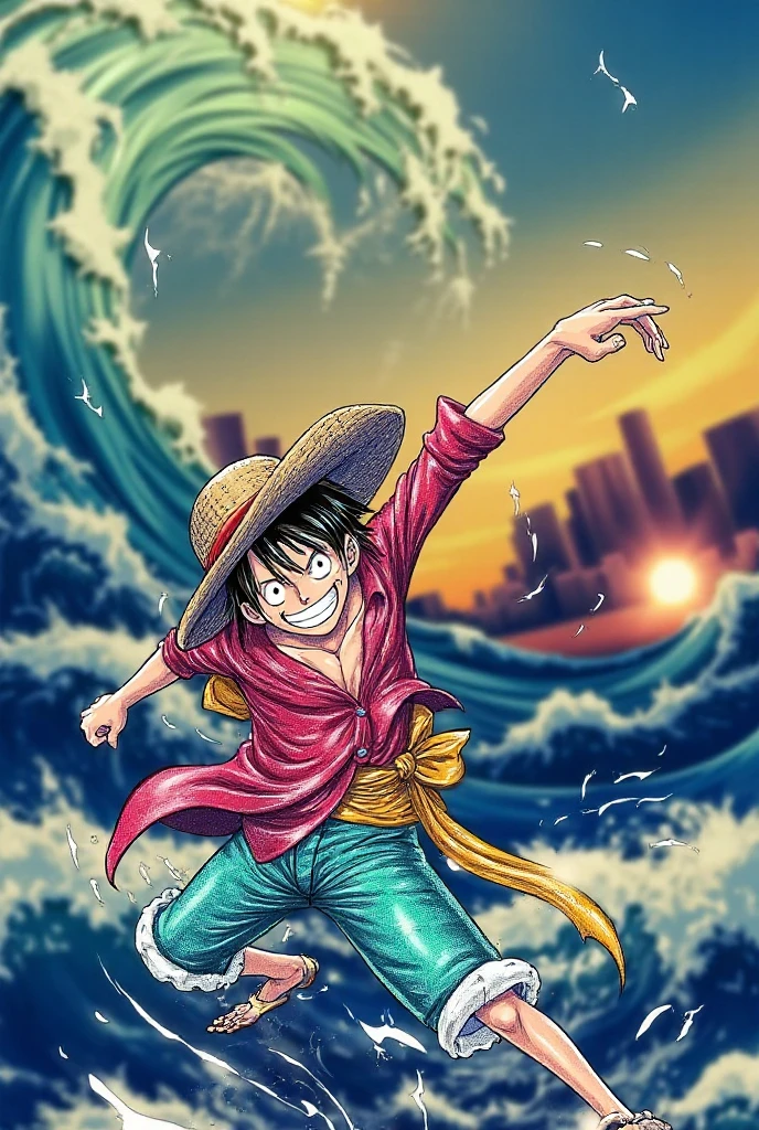 Create me a picture of Luffy in this style - SeaArt AI
