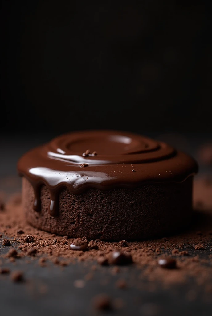 Cinematic chocolate scene, chocolate cake, dark background, high ...