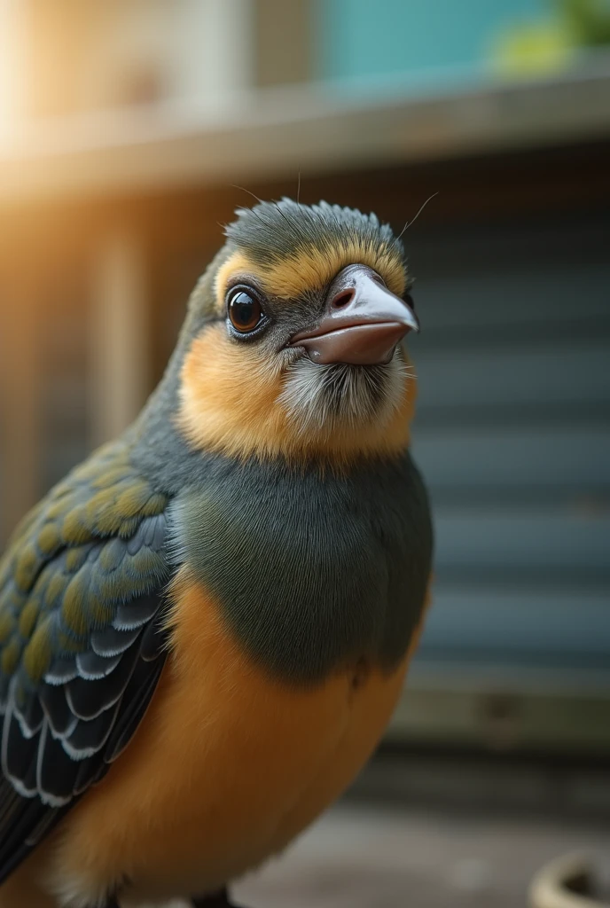 A mesmerizing close-up portrait of a gorgeous little bird illuminated ...