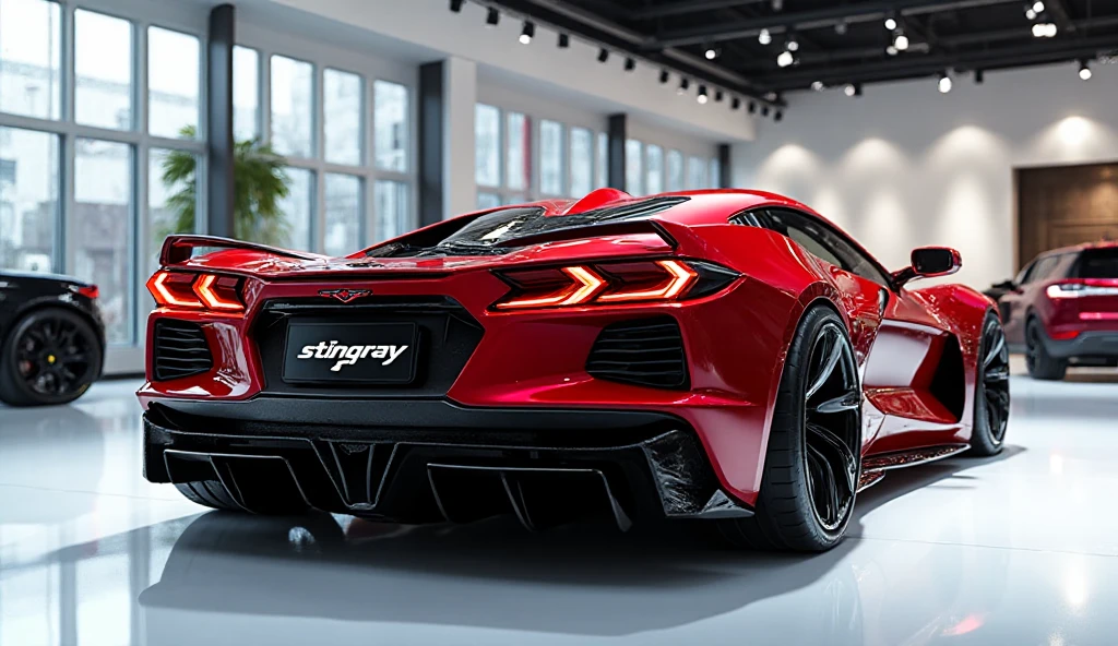 An ultra-realistic image of Aggressive (back right side) view with ...