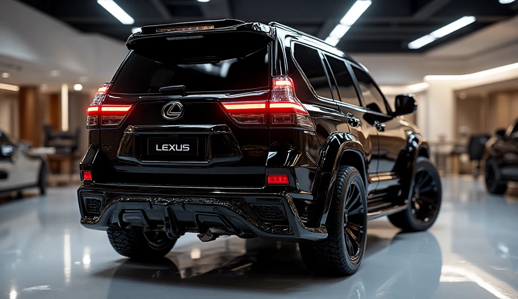 3D render of a heavily modified ( 2025 Lexus GX550)in (black - SeaArt AI