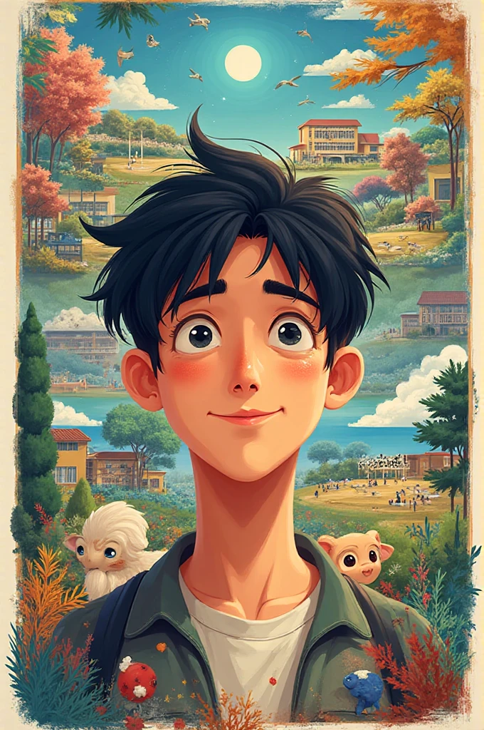 Make a poster about holistic experiences in life of a male high school ...