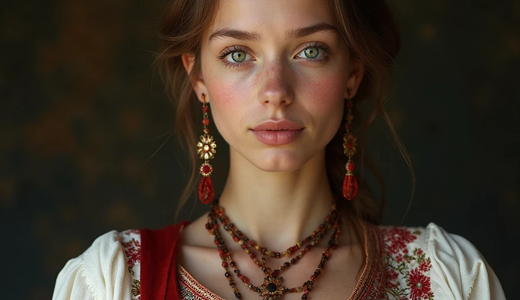 Ultra realistic close-up portrait of a young Slavic woman in ...