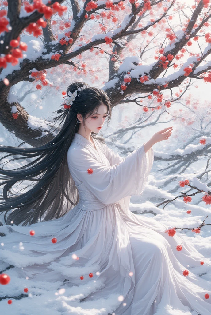 A stunning Chinese anime-style illustration of a beautiful woman in an ...
