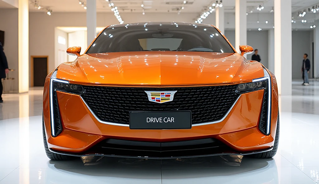 Front view of painted orange with shiny clour 2025 Cadillac Impuls in ...