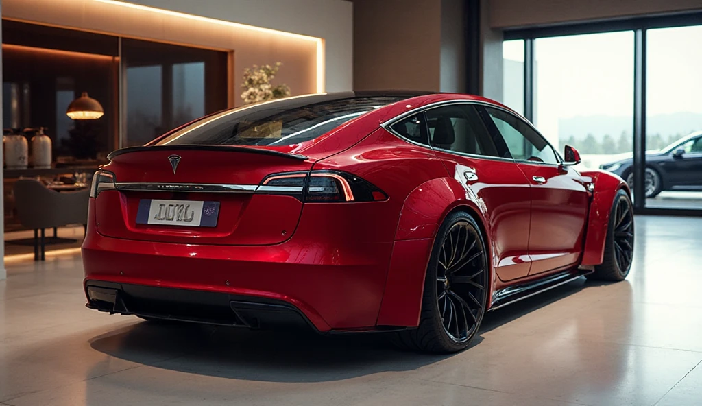 Realistic of futuristic 2026 Tesla model S with modification - SeaArt AI