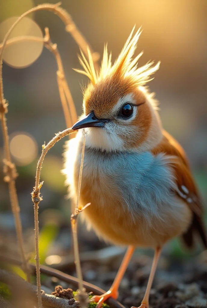 A mesmerizing close-up portrait of a gorgeous little bird illuminated ...