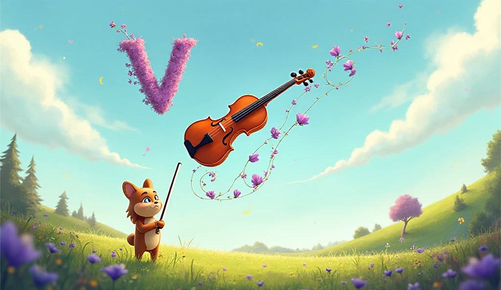 A violin plays by itself while violets dance in the breeze near Oliver ...