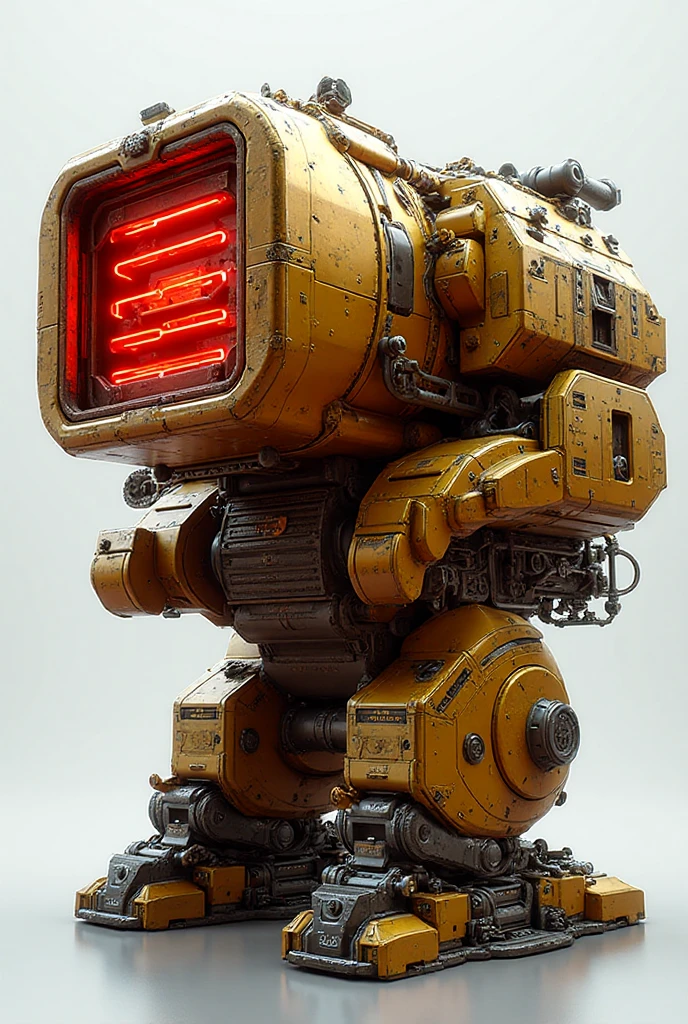 A heavy futuristic industrial turret-like machine, with a large ...