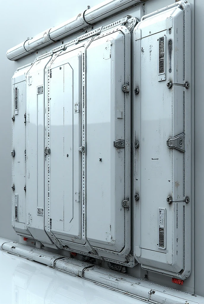 Futuristic sci-fi wall, heavy metallic rectangular structure - SeaArt AI