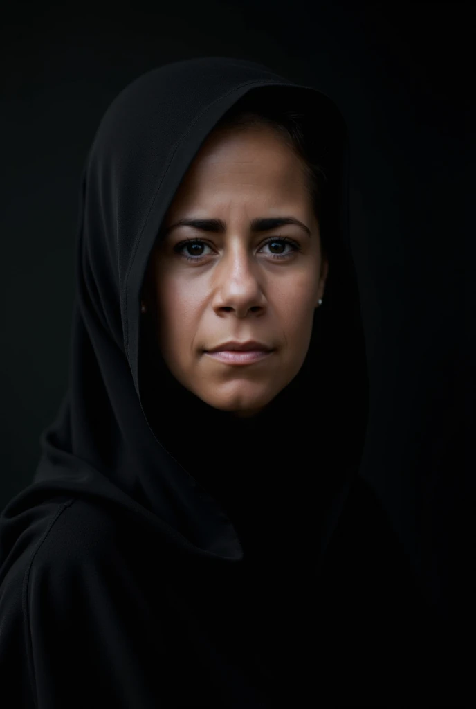 An elegant and subtle close-up portrait with black backgrounds - SeaArt AI
