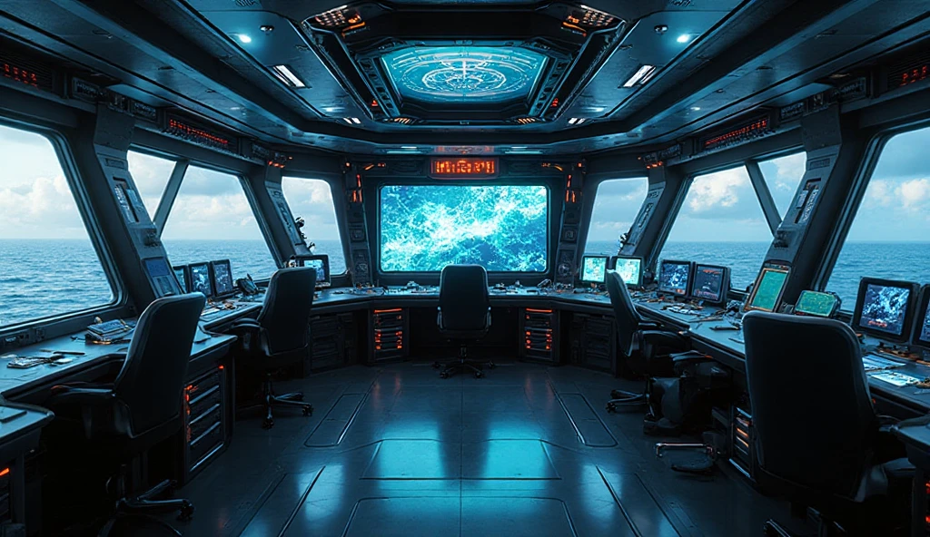 Ultra-detailed interior design of a modern naval destroyer (inspired by ...
