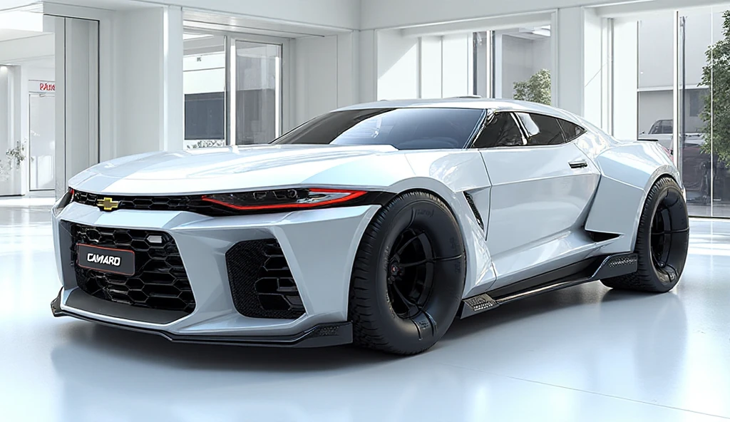 "Ultra-realistic 3D render of a futuristic 2037 Chevrolet Camaro ...