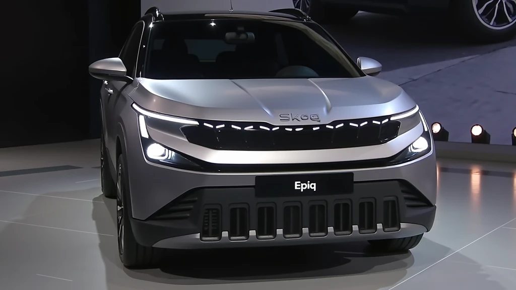 “Side front view of the 2026 Skoda Epiq compact electric SUV in a ...