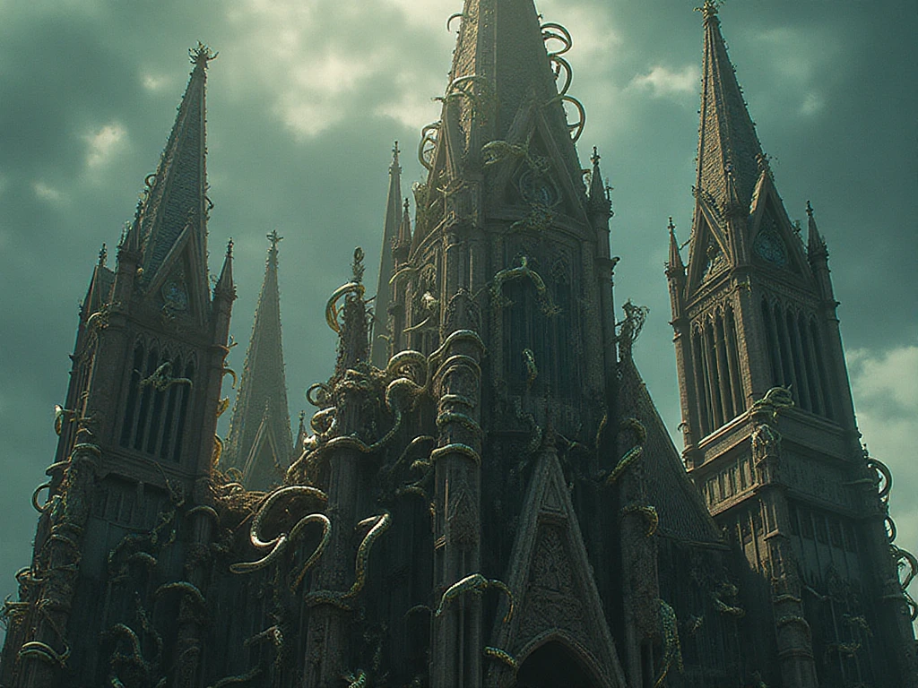 Snakes on the church towers - SeaArt AI