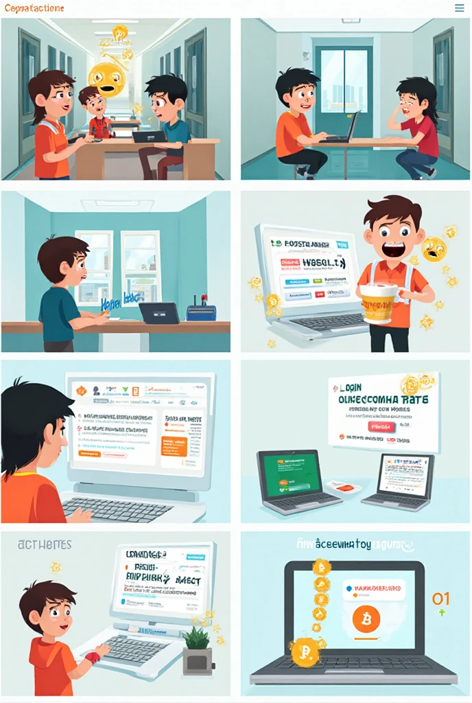 Animated cartoon about cybercrime, 6 scenes, stylized characters ...