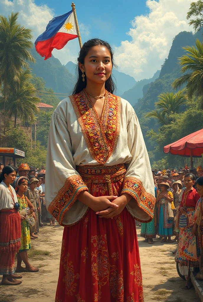 Portrait of me wearing a traditional Barong Tagalog, standing proudly ...