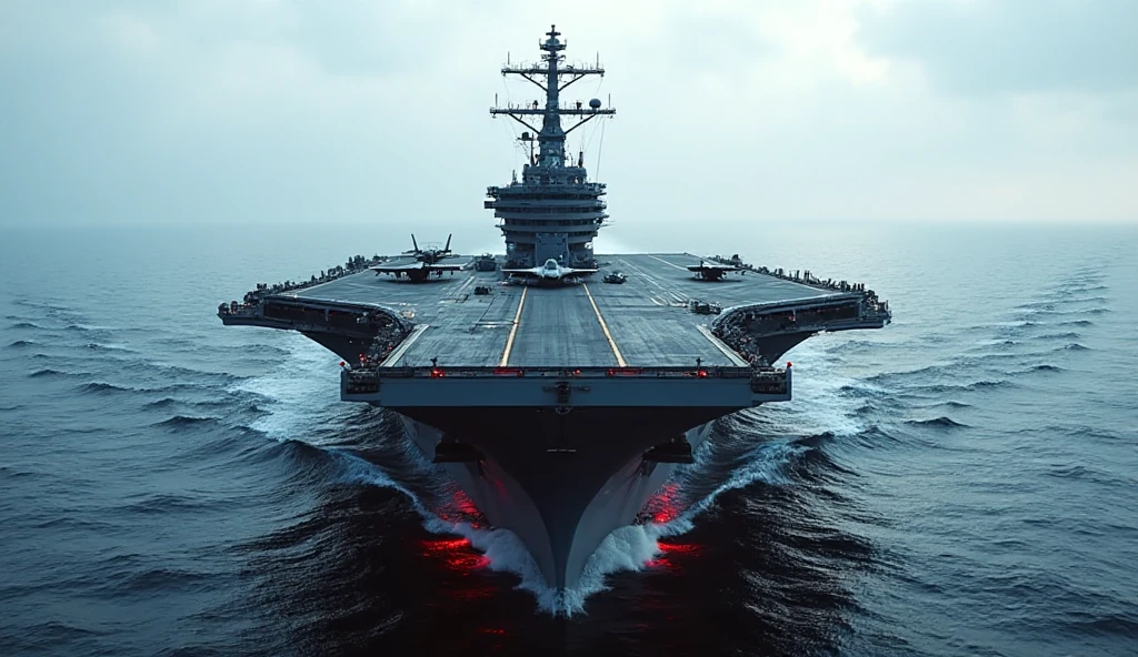 "Ultra-HD, hyper-realistic full front view of a massive modern aircraft ...