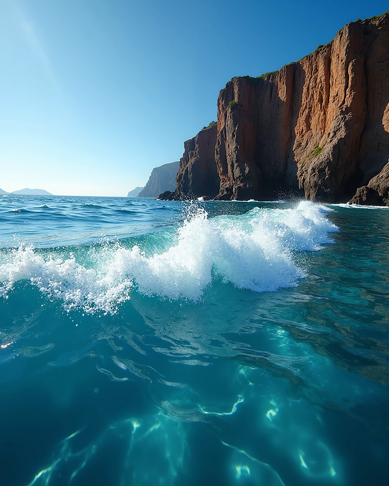 Hyperrealistic marine photography at water level, captured with Sony ...