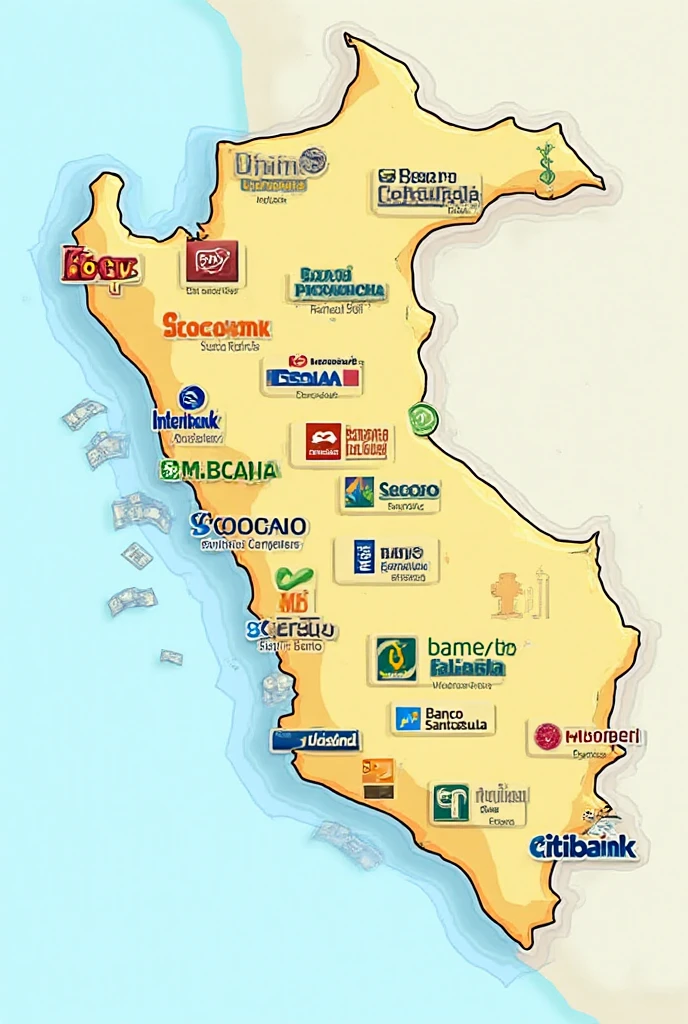 “Illustrated map of Peru, cartoon style, colorful and animated - SeaArt AI