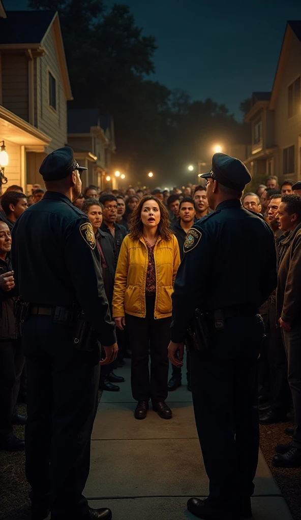 The Public Humiliation Cinematic photorealistic night scene with a ...