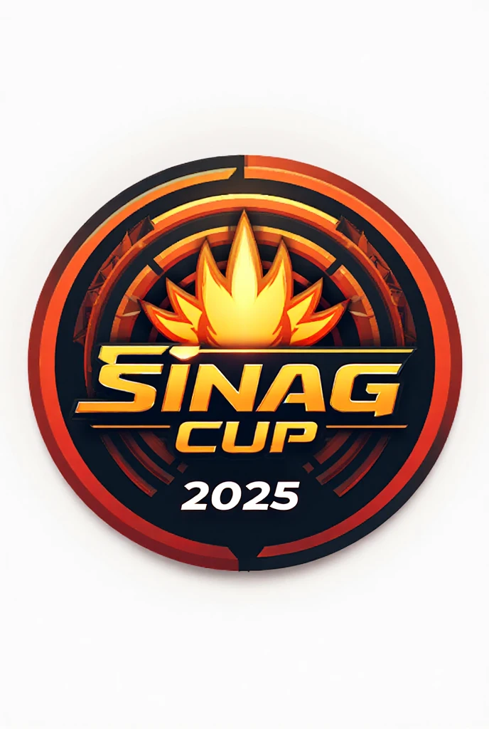 Create a circulat tournament logo design with a text sinag cup 2025 ...
