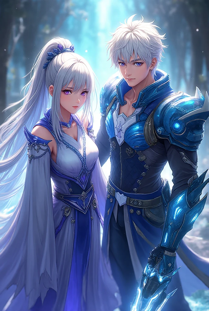 Ultra detailed 4K digital artwork of two fantasy game characters ...