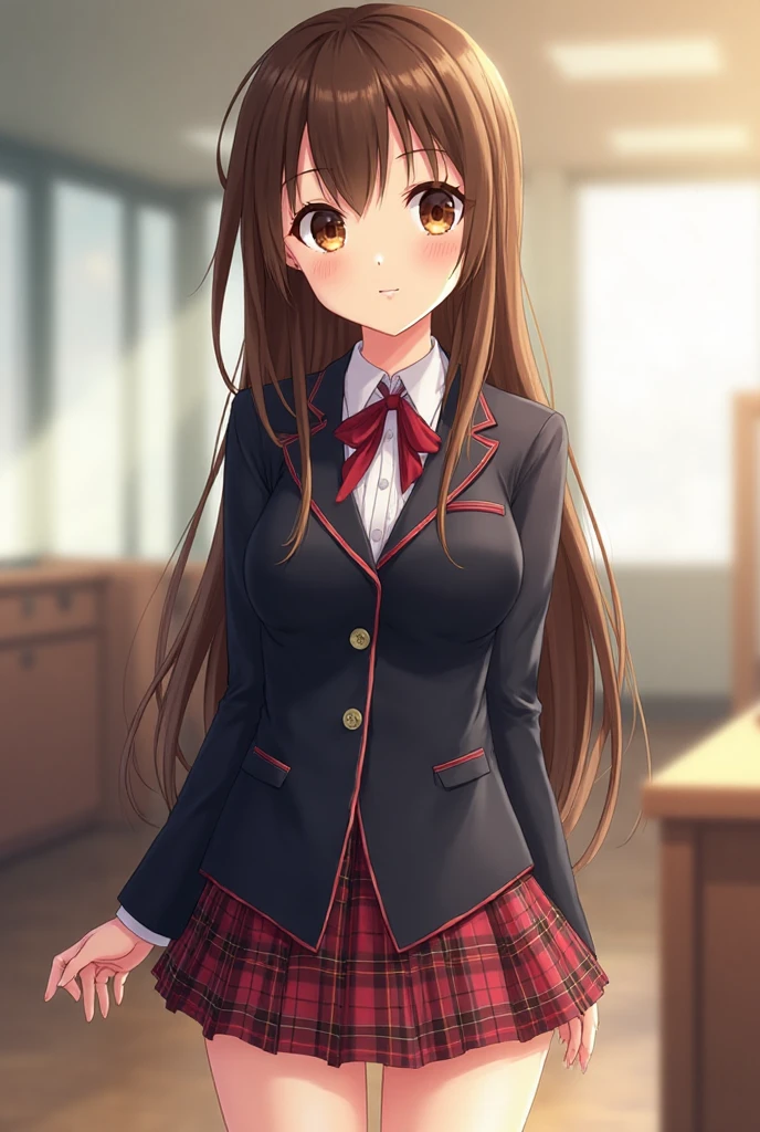 17-Year-Old Anime Girl , school president. Beautiful face with fine and ...