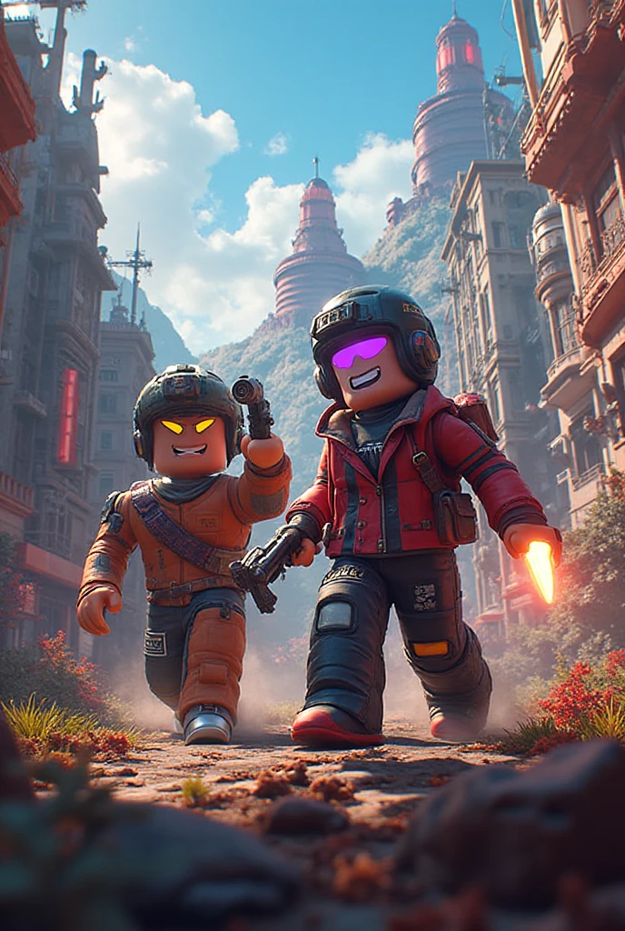 Asme una foto de Roblox and free fire - SeaArt AI