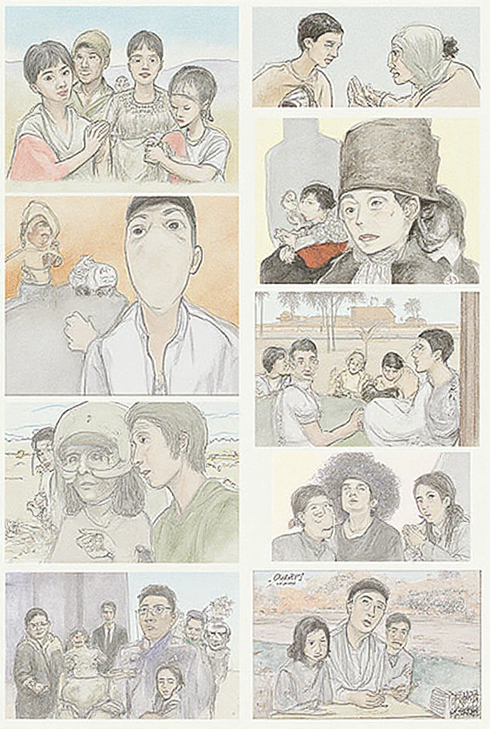 Make 10 drawings about peace between nations, sem se tirinha - SeaArt AI