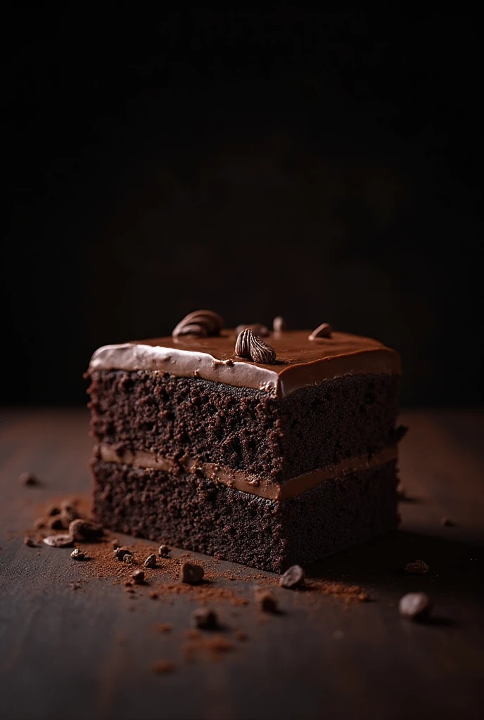 Cinematic film still chocolate, chocolate cake, dark background - SeaArt AI