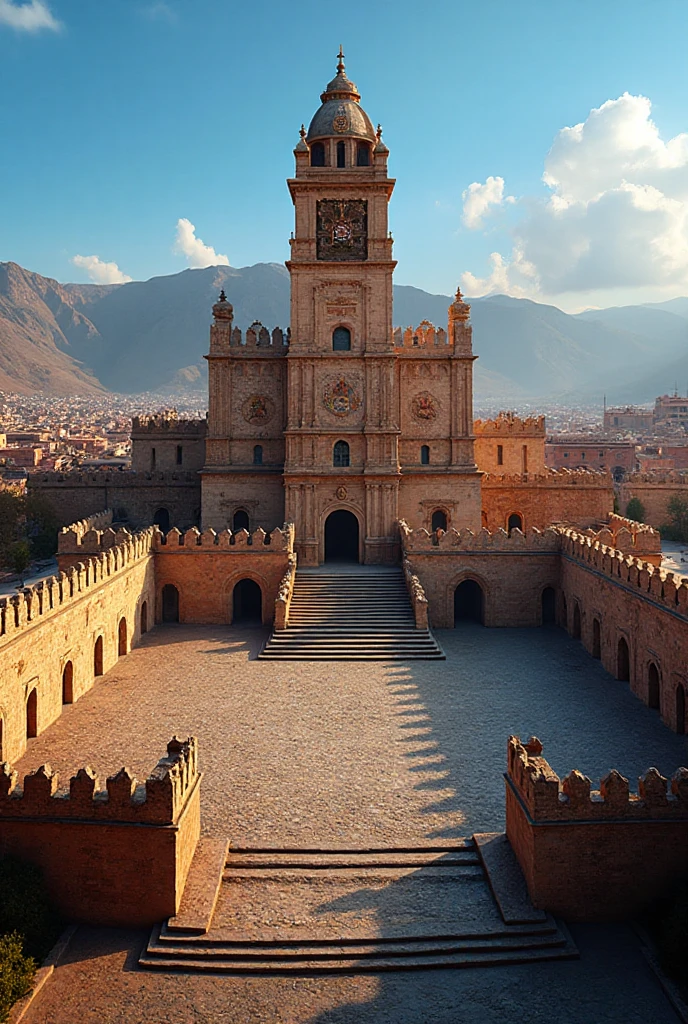 Medieval castle with Inca architecture located in the Plaza de Armas in ...