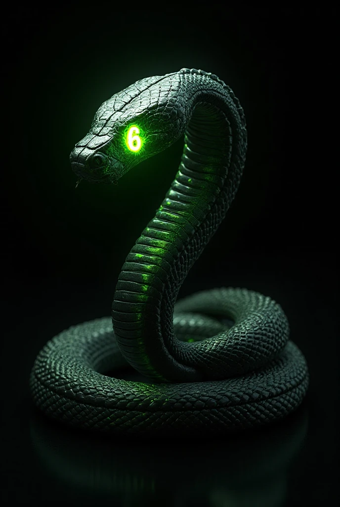 Dark, realistic digital illustration of a snake made of steel - SeaArt AI