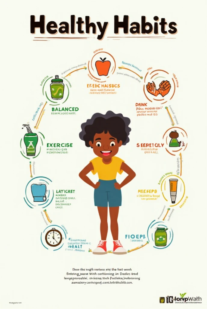 A vibrant and modern educational poster for teenagers, with a clean and ...
