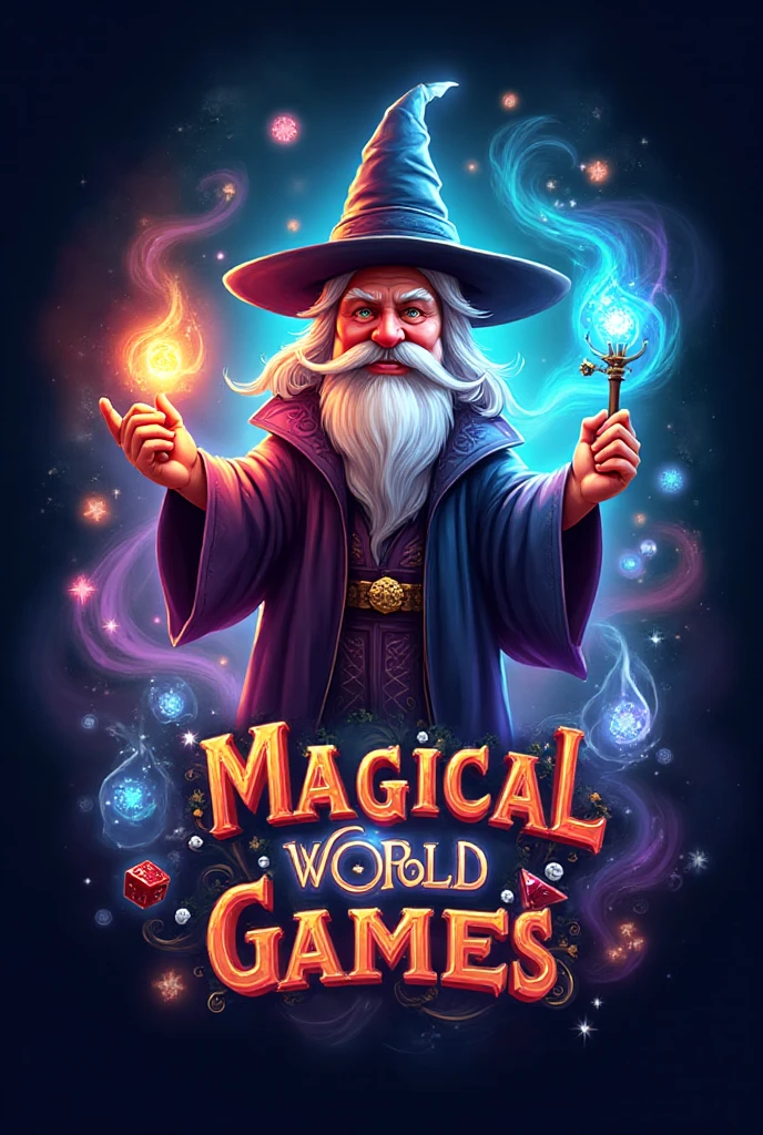Make me a logo for a game store called Magical World games - SeaArt AI