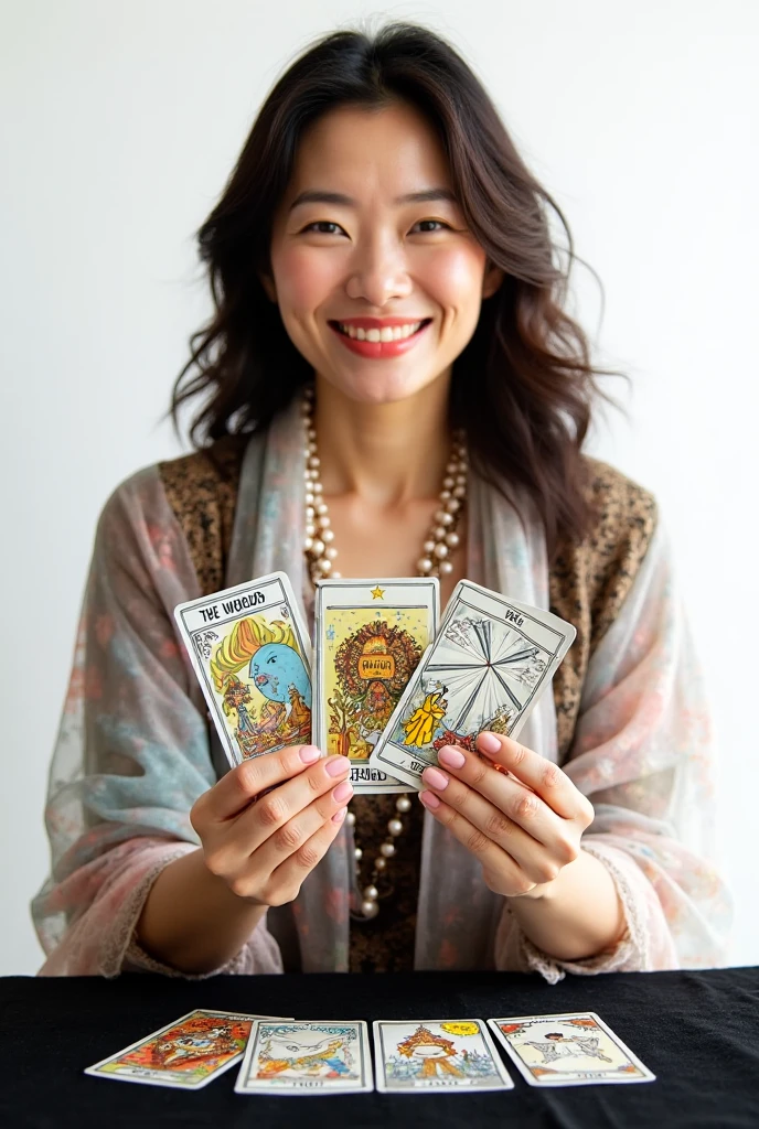 "A warm and friendly Japanese female fortune teller in her late 30s to ...