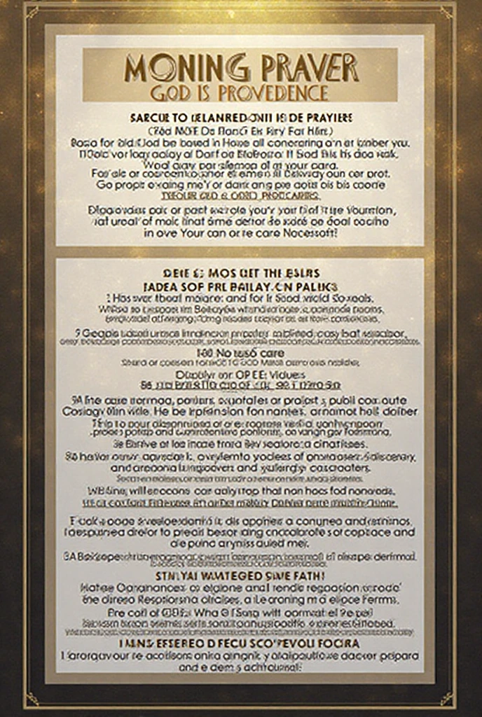 MORNING PRAYER: GOD IS PROVIDENCE! Start your Day in faith and hand your concern - SeaArt AI