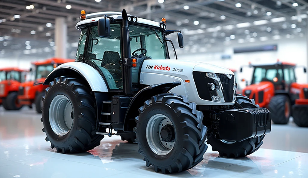 2026 Siam Kubota 3608 tractor, pure white shining color, HD details ...